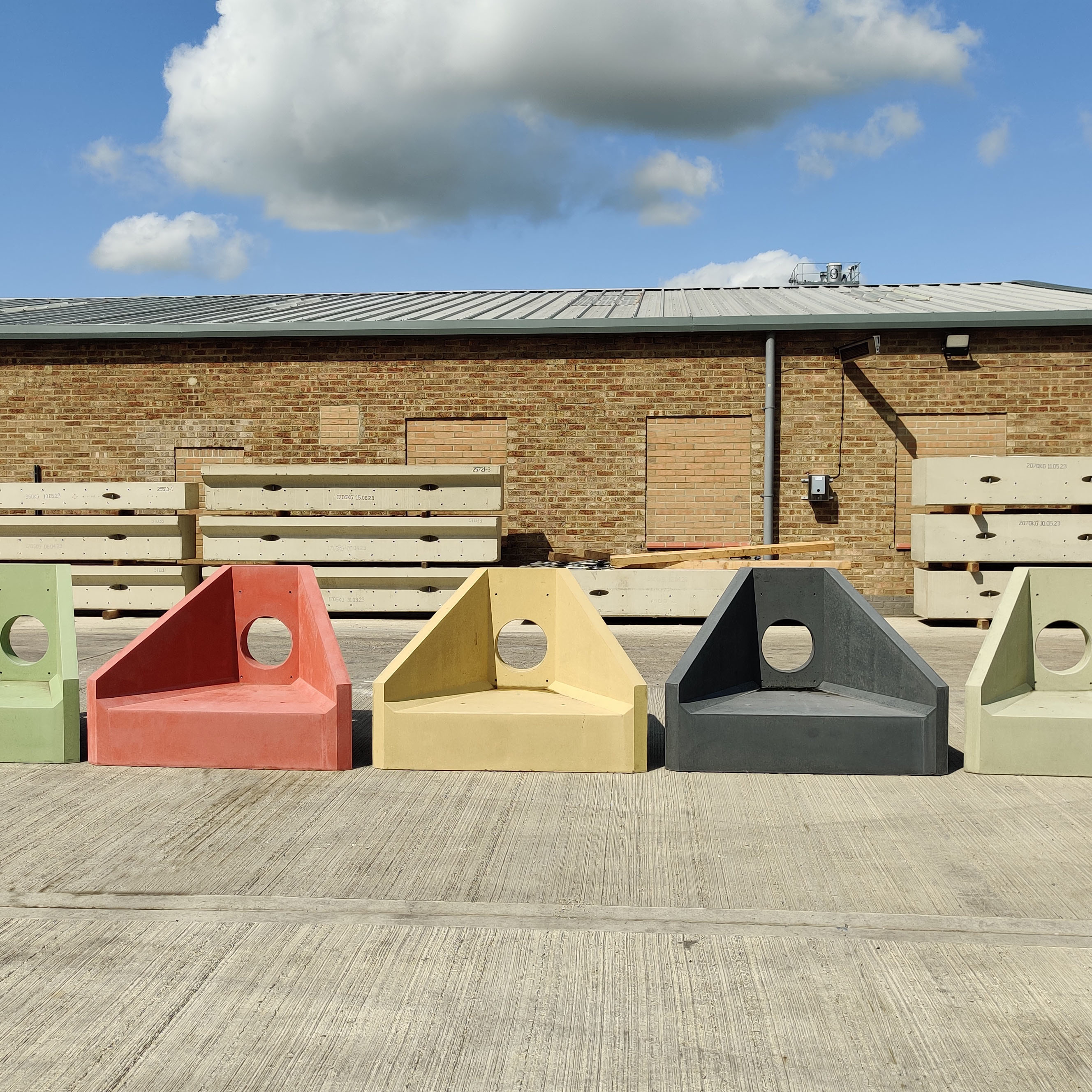 Coloured precast concrete headwalls