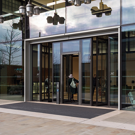 Bespoke revolving doors adds edge to office space