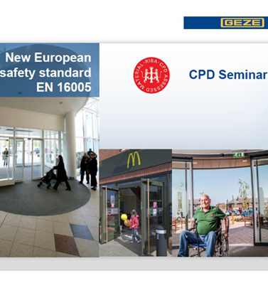 GEZE UK first to launch RIBA approved CPD on new EN 16005