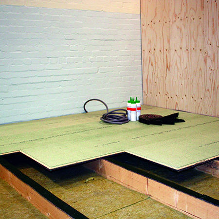 Hush Acoustics help silence creaky floors and prevent impact noise