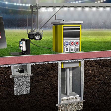 Pop Up Power for modern sports stadiums