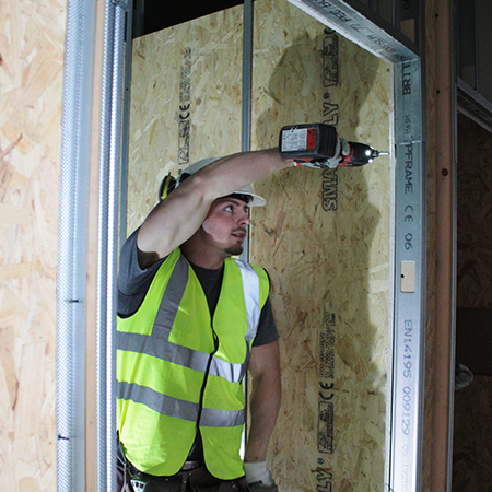 SMARTPLY DRYBACKER reduces drylining install time