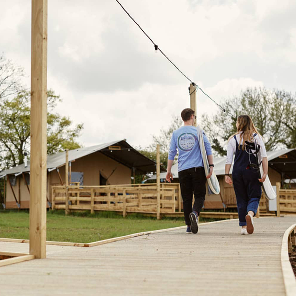 The Camp at The Wave: Campsite Boardwalk and Individual Tent Decks