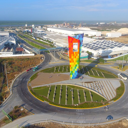 SentryGlas® interlayers for vibrant multi-coloured monument