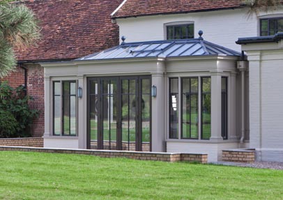 Classical conservatory with bronze casements