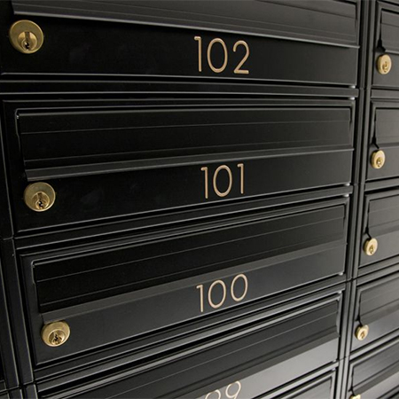 Bespoke mailboxes at The Court House, London
