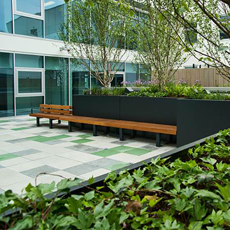 Steel framed benches for Birmingham University