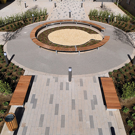 Eye catching Broxap benches for Arofan House