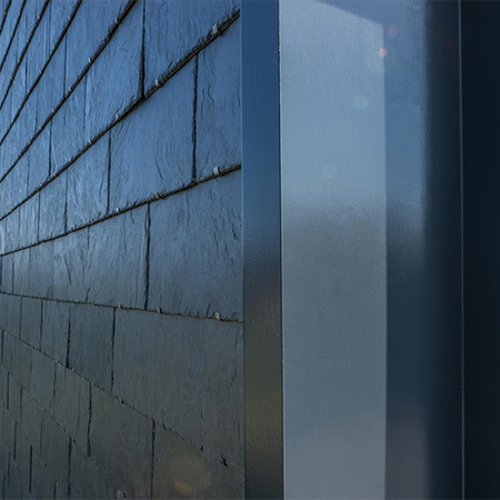 Natural slate rainscreen cladding for showroom