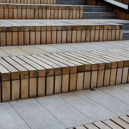 Timber steps for Riverlight London