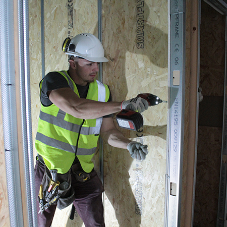 SMARTPLY DRYBACKER reduces drylining install time