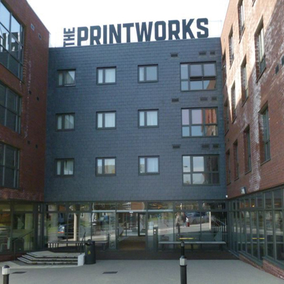 Permeable paving at The Printworks, Exeter City Centre