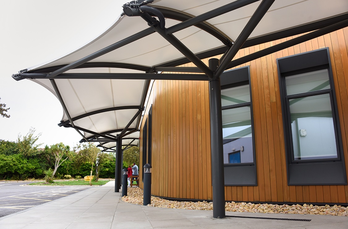Broxap canopy for Southlands Hospital walkway